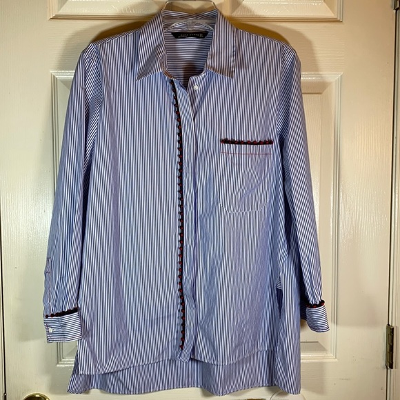 Zara | Tops | Zara Woman Collared Button Down Long Sleeves Top | Poshmark